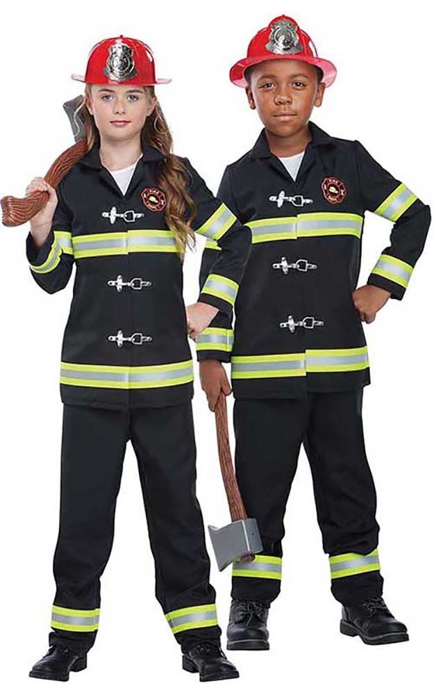 Junior Fire Chief Fire Fighter Child Fireman Costume - CALIFORNIA