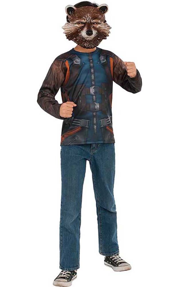 Rocket Guardians Of The Galaxy Adult Costume Top T-shirt & Mask - RUBIES