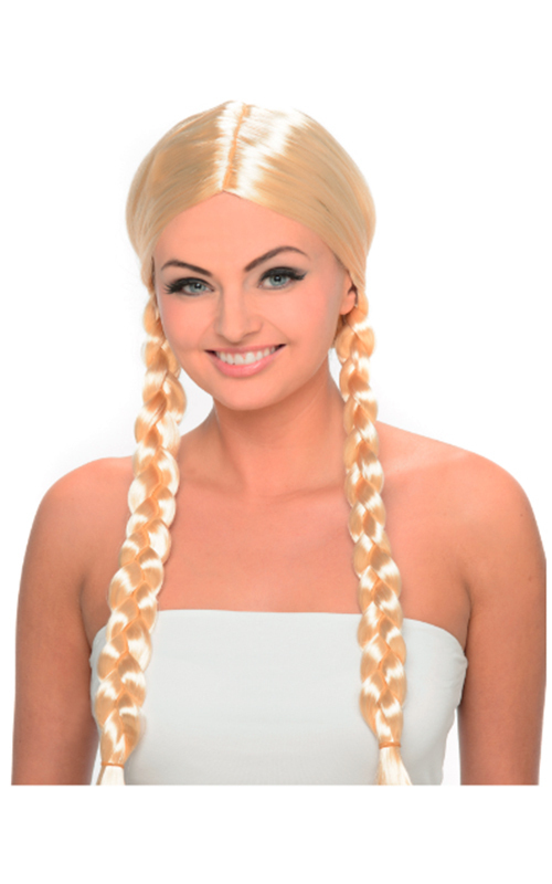 Oktoberfest Blonde Plait Barvarian Beer Wench Wig - KARNIVAL